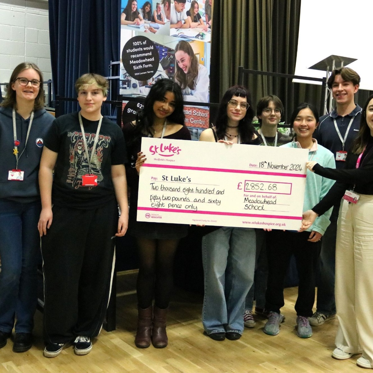 Congratulations to the Sixth Form Fundraising Committee - Meadowhead School